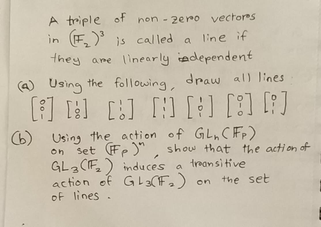 Solved A triple of non-zero vectors in (15)3 is called a | Chegg.com