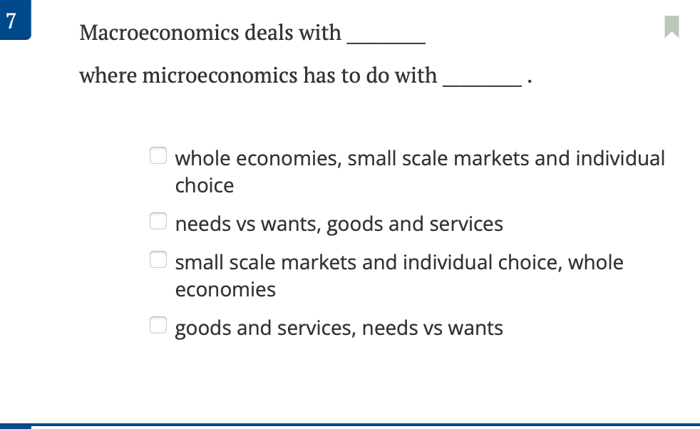 Solved Macroeconomics deals with where microeconomics has to | Chegg.com