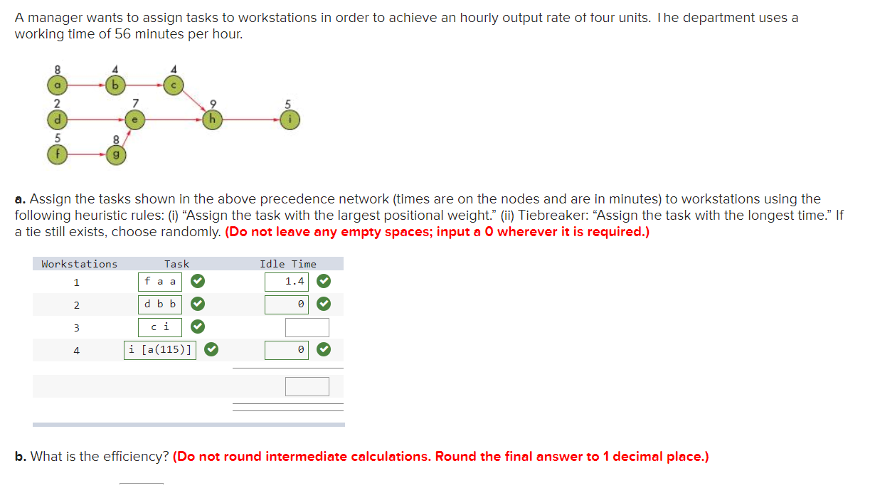 Solved A manager wants to assign tasks to workstations in | Chegg.com