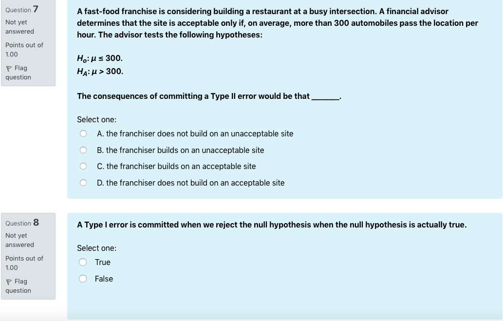 Solved When we reject the null hypothesis when it is | Chegg.com
