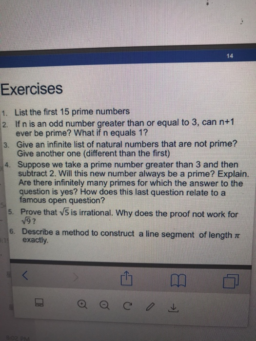 Solved 14 Exercises List the first 15 prime numbers ever be | Chegg.com