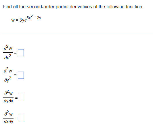 Solved Find all the second-order partial derivatives of the | Chegg.com