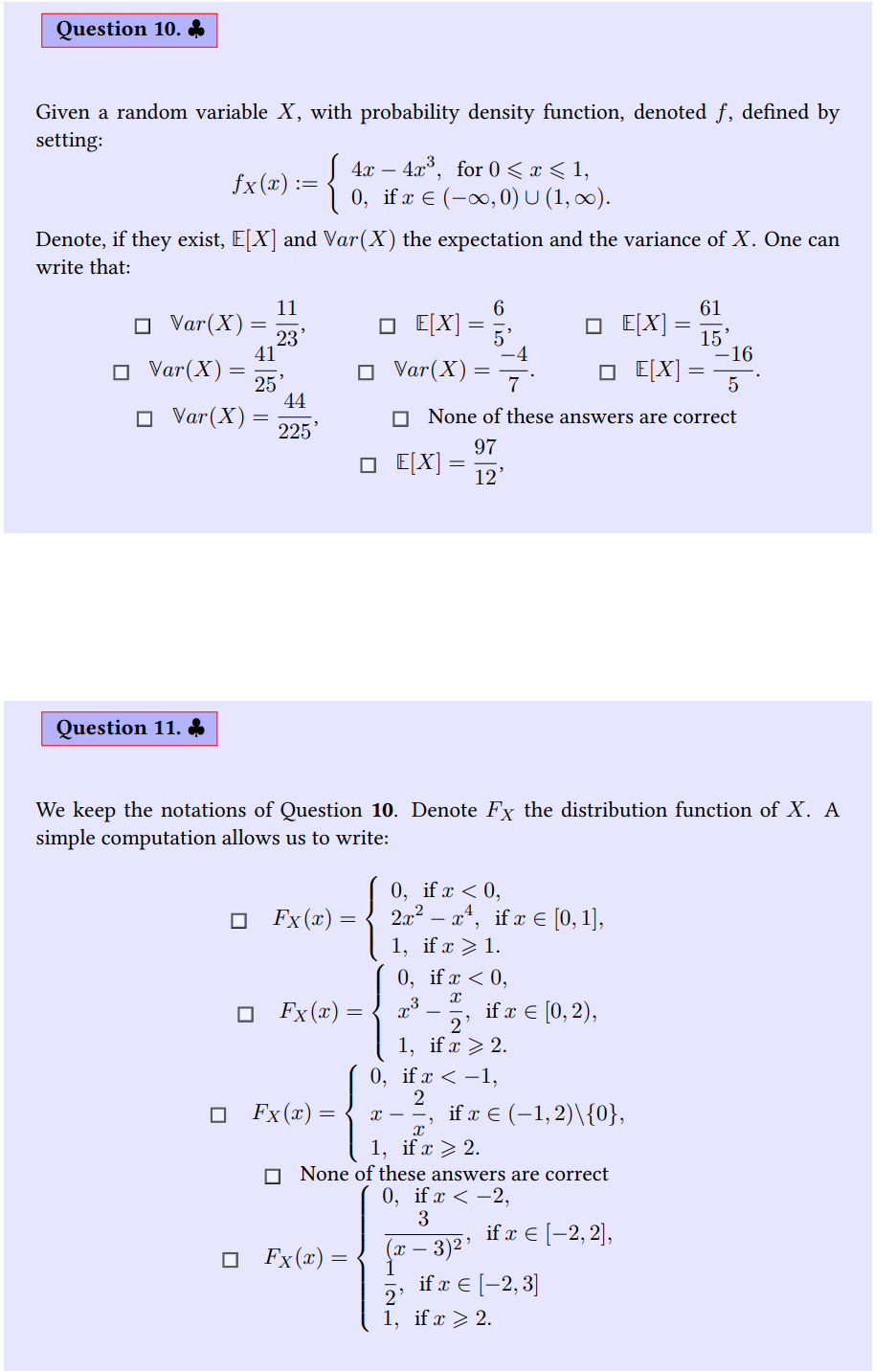 Solved Given a random variable X, with probability density | Chegg.com