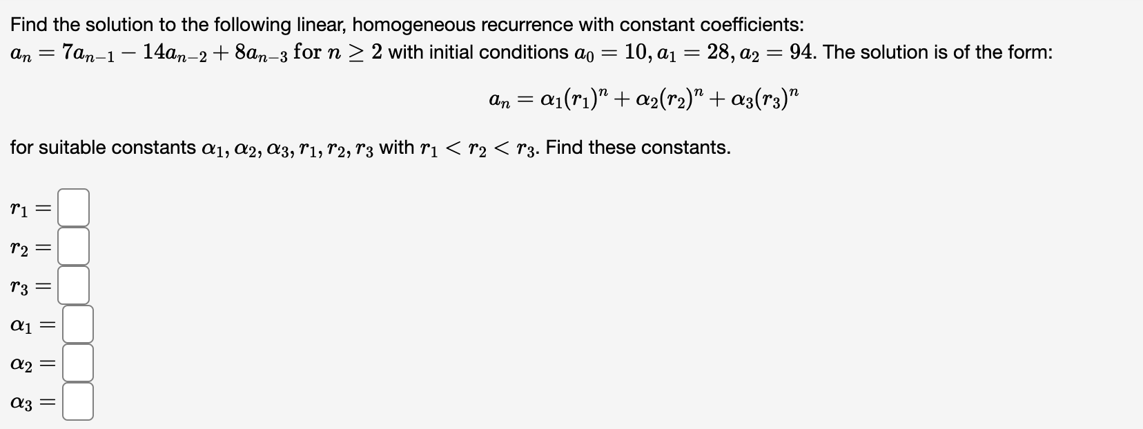 Solved Find The Solution To The Following Linear