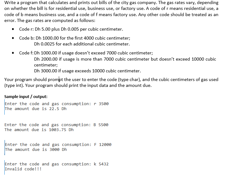 Solved Write A Program That Calculates And Prints Out Bills 