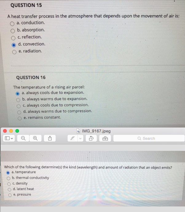 Solved QUESTION 15 A heat transfer process in the atmosphere | Chegg.com