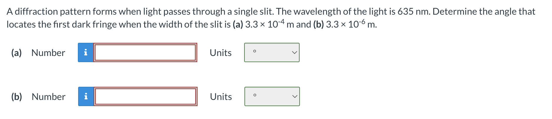 Solved A diffraction pattern forms when light passes through | Chegg.com