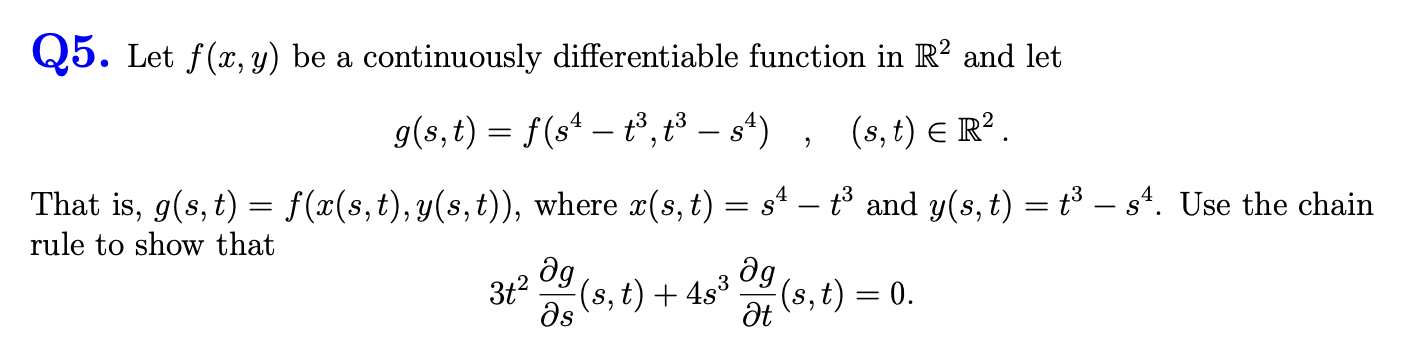 Solved Q5. Let f(x,y) be a continuously differentiable | Chegg.com