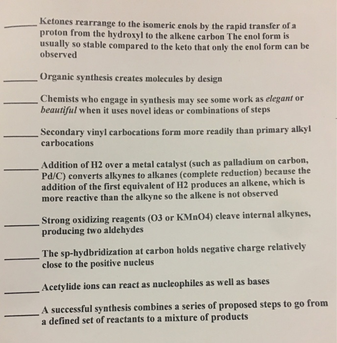 Solved True-False Addition reactions of alkynes are similar | Chegg.com