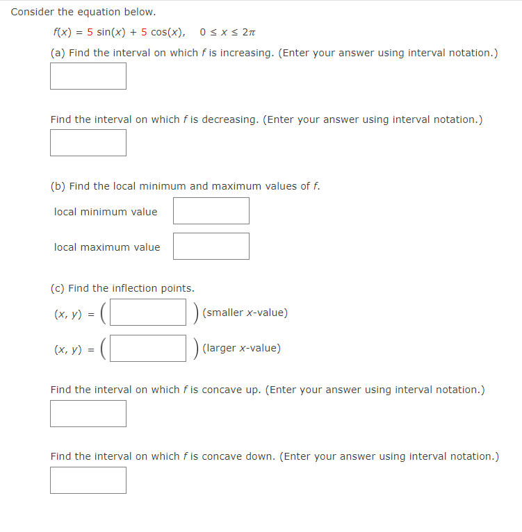 Solved Consider The Equation Below F x 5 Sin x 5 Chegg