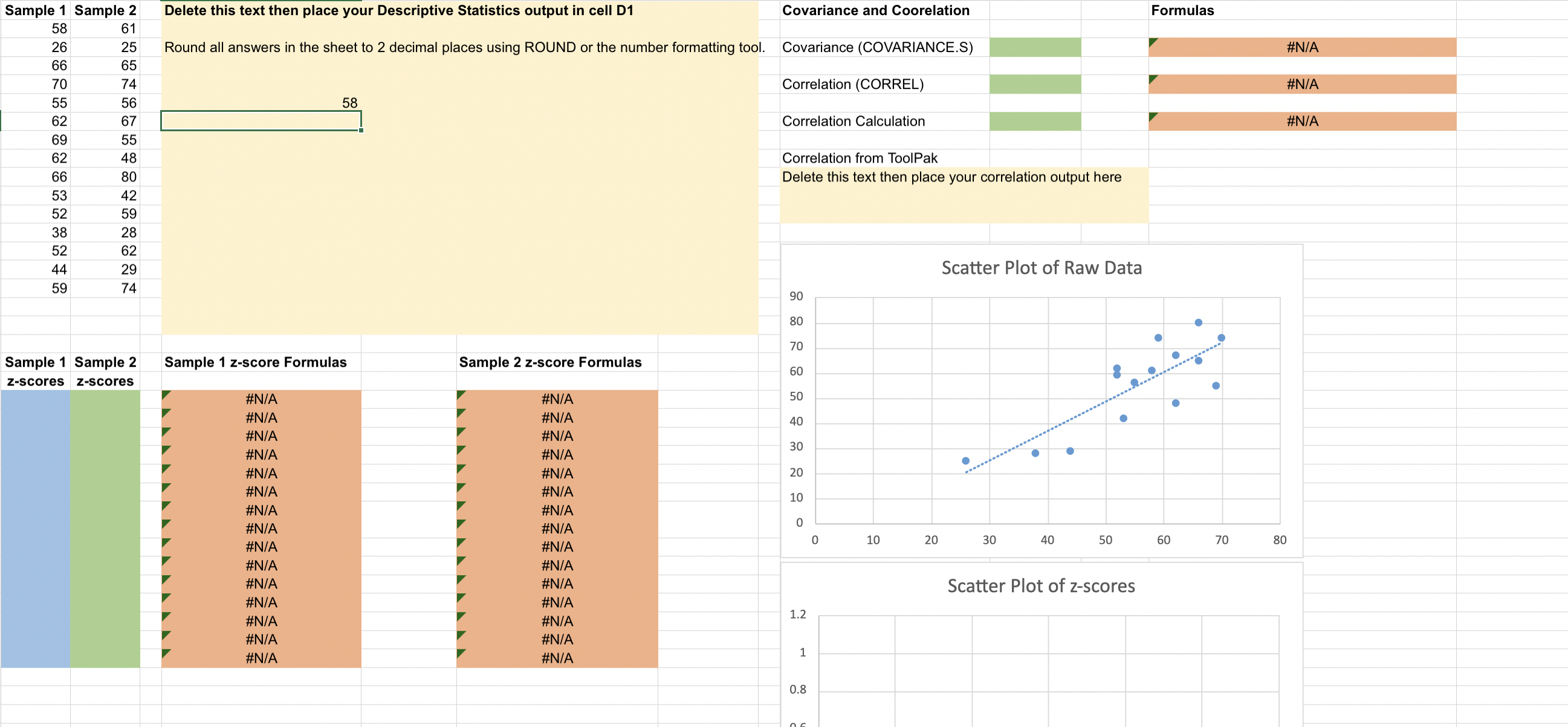 Solved In cell J3, find the covariance between Sample 1 and | Chegg.com
