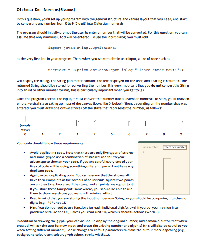 Solved Q1: SINGLE-DIGIT NUMBERS [6 MARKS] In this question, | Chegg.com