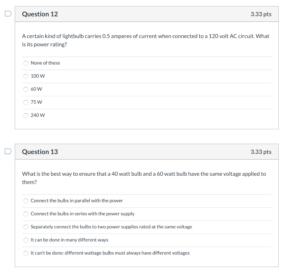 Solved Question 12 3.33 pts A certain kind of lightbulb | Chegg.com