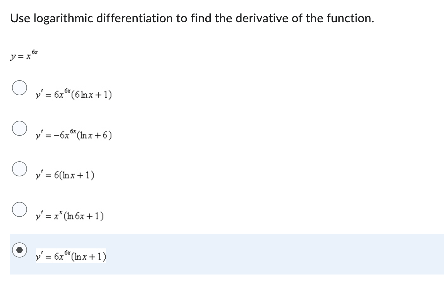 Solved Use logarithmic differentiation to find the | Chegg.com