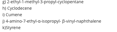 Solved g) 2-ethyl-1-methyl-3-propyl-cyclopentane h) | Chegg.com