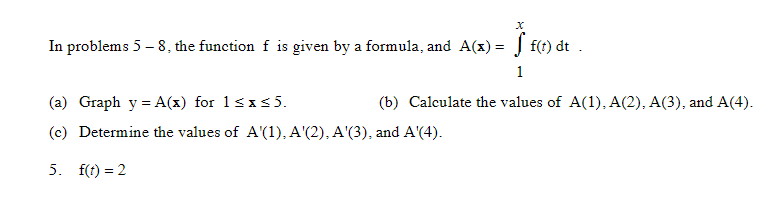 Solved In problems 5−8, the function f is given by a | Chegg.com