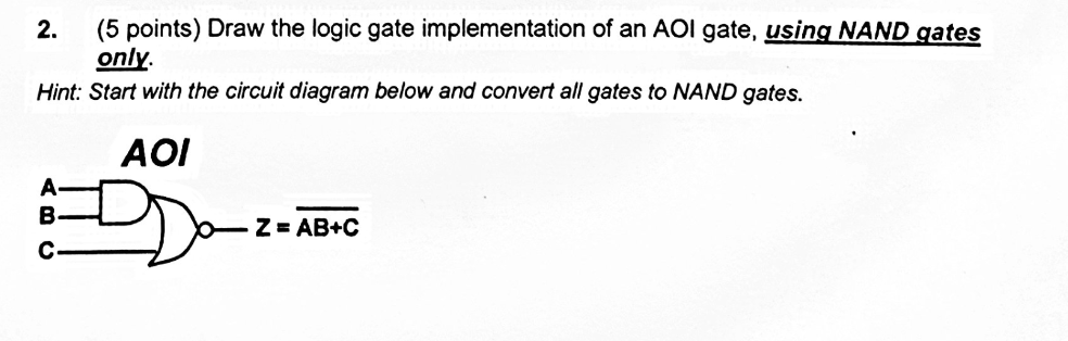 Solved (5 points) Draw the logic gate implementation of an | Chegg.com