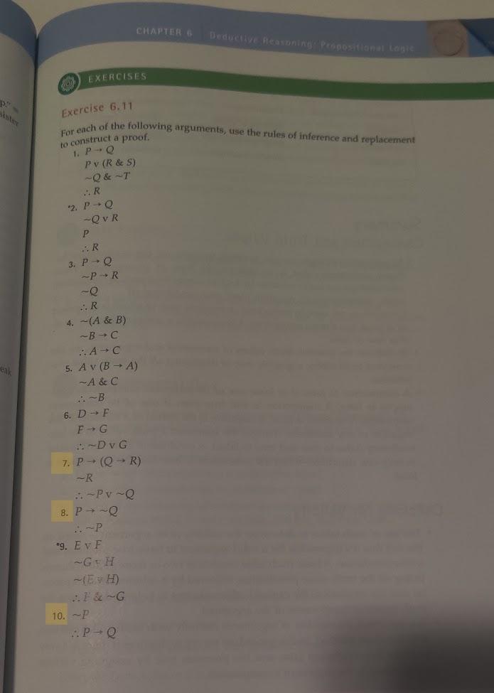 Solved For each of the following arguments, use the rules of | Chegg.com