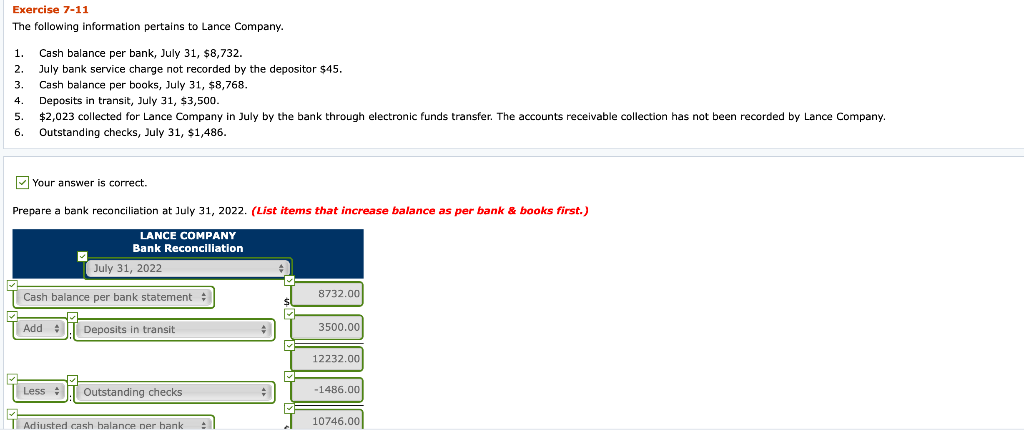 Solved Exercise 7-11 The following information pertains to | Chegg.com