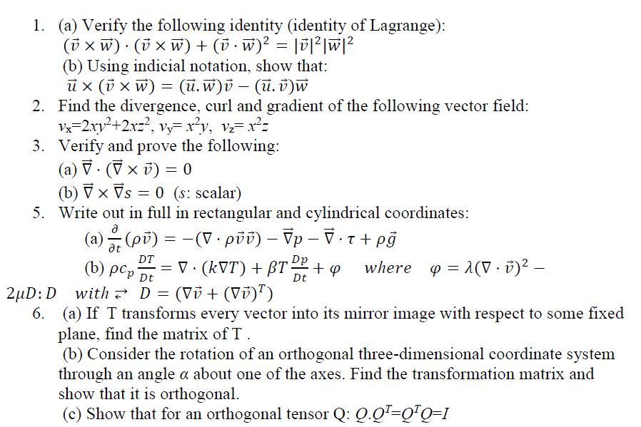 Solved 1. (a) Verify the following identity (identity of | Chegg.com