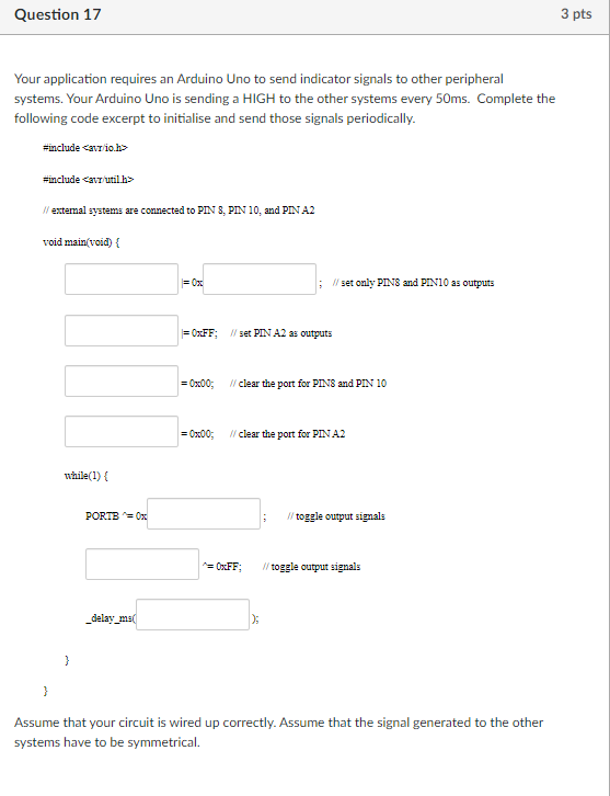 Solved Your application requires an Arduino Uno to send | Chegg.com