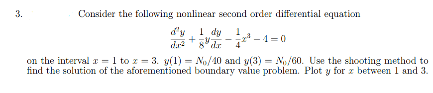 Solved Consider the following nonlinear second order | Chegg.com