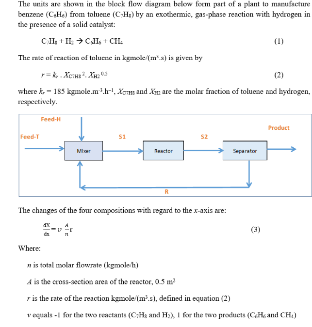 Solved The units are shown in the block flow diagram below | Chegg.com
