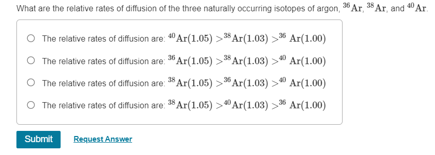 Solved What are the relative rates of diffusion of the three | Chegg.com