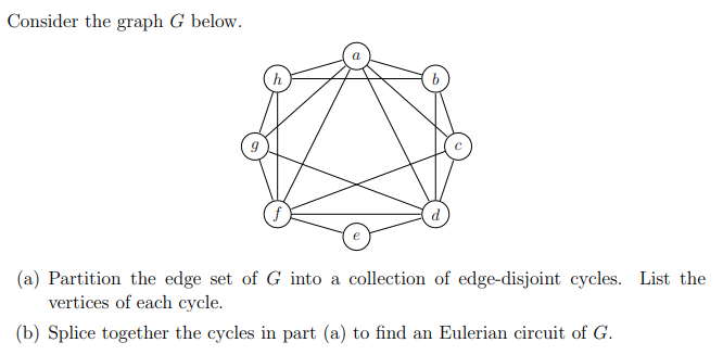 Solved Consider the graph G below. d e (a) Partition the | Chegg.com