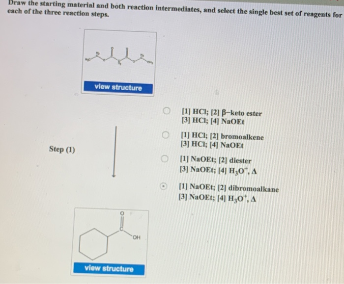 Solved Part 2 out of 2 Draw the organic reagent used in Step | Chegg.com