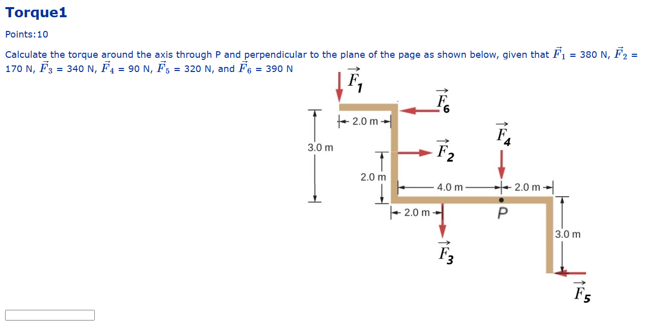 Solved Calculate the torque around the axis through P and | Chegg.com