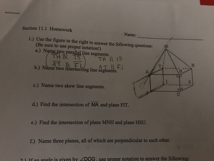 Solved Section 11.1 Homework Name 1.) Use the figure to the | Chegg.com