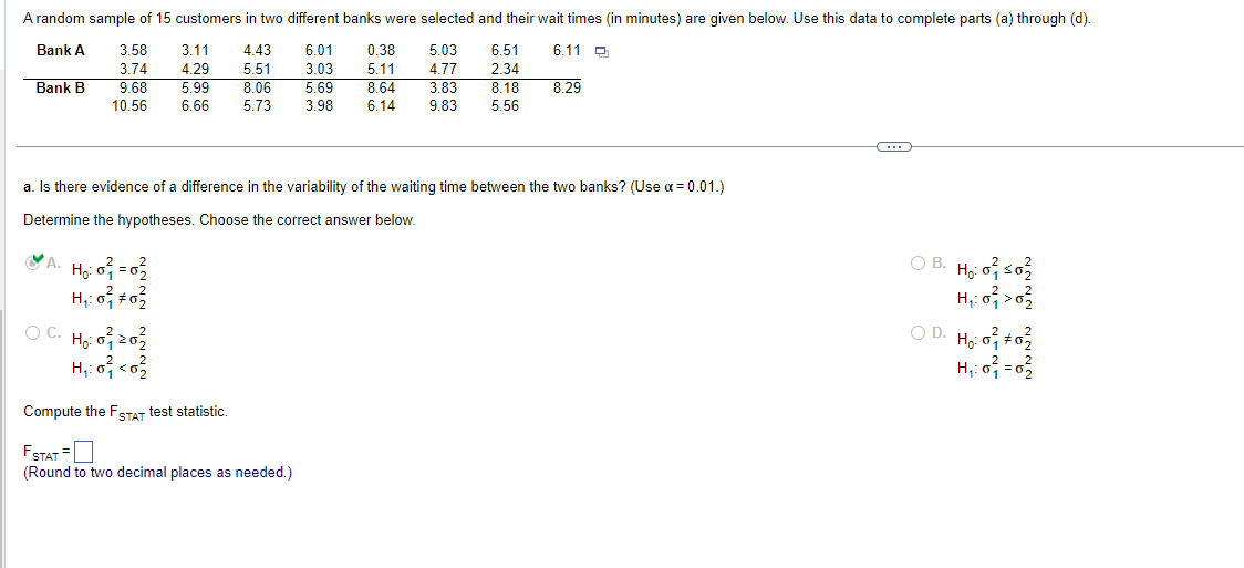 Solved A. Find the FSTAT test statisticB. Find the critical | Chegg.com