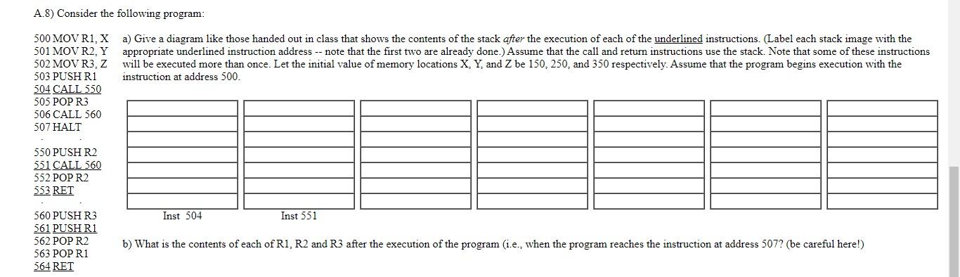 a) Give a diagram like those handed out in class that | Chegg.com