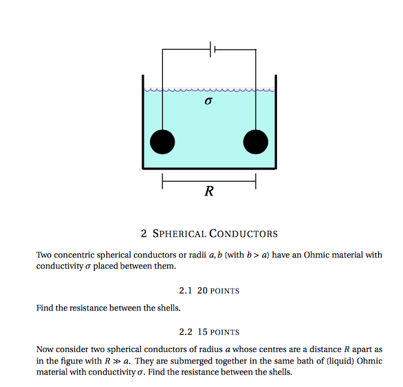 Solved 2 SPHERICAL CONDUCTORS Two concentric spherical | Chegg.com
