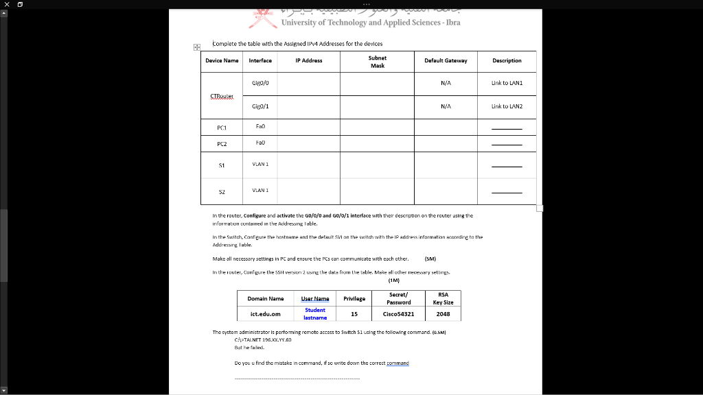 Solved Create the given topology, calculate the IP | Chegg.com