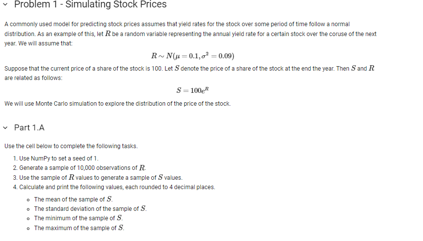 Solved A commonly used model for predicting stock prices | Chegg.com