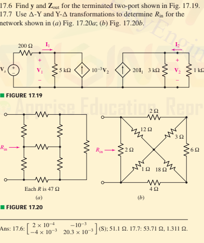 Solved 17.6 ﻿Find y ﻿and Zout ﻿for the terminated two-port | Chegg.com