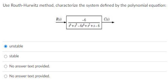 Solved FEEDBACK AND CONTROL SYSTEM how to know if its stable | Chegg.com