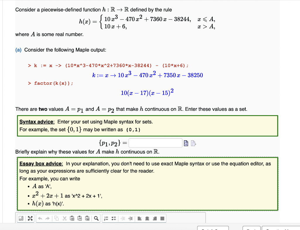 Solved Consider a piecewise-defined function h:R→R defined | Chegg.com