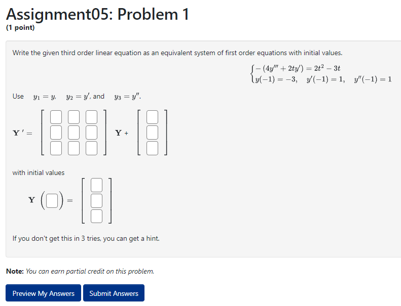 Solved Assignment05: Problem 1 (1 point) Write the given | Chegg.com