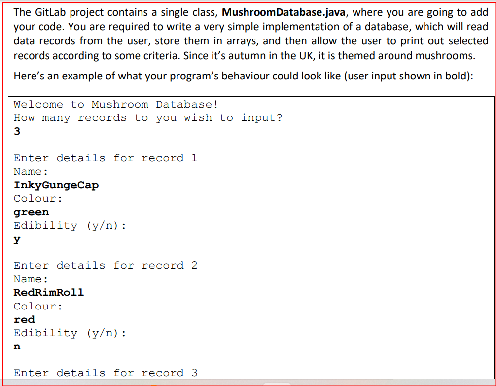 Solved The GitLab project contains a single class, | Chegg.com