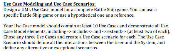 Solved Use Case Modeling and Use Case Scenarios: Design a | Chegg.com