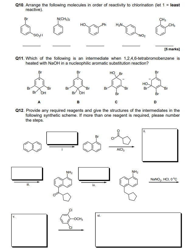 Solved Q10. Arrange the following molecules in order of | Chegg.com