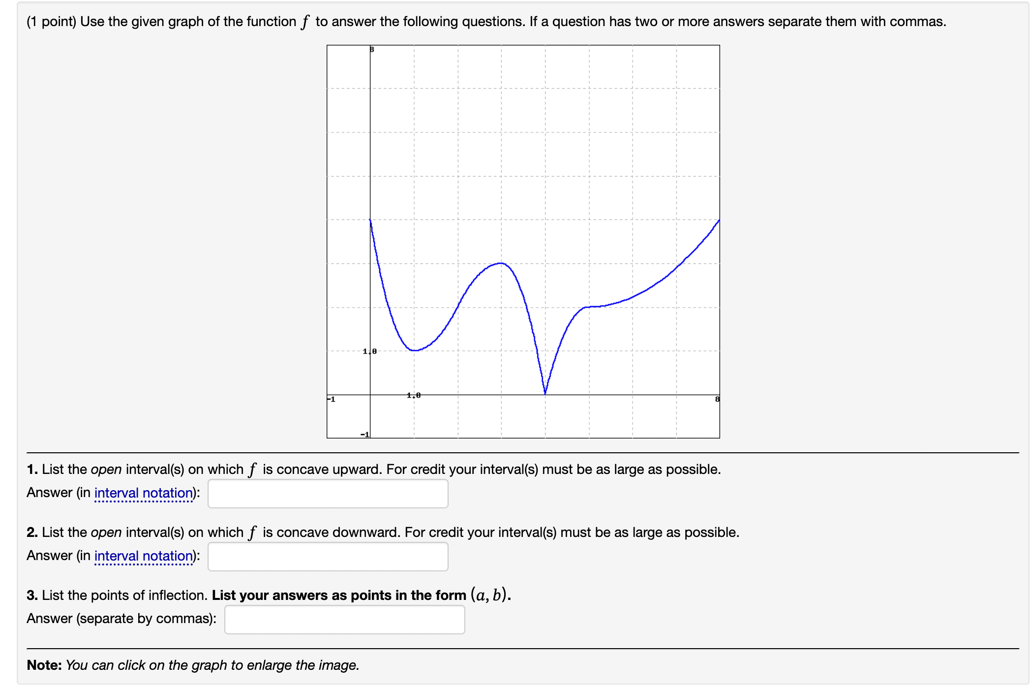 Solved 1. List the open interval(s) on which f is concave | Chegg.com Solved 1. List the open interval(s) on which f is concave | Chegg.com