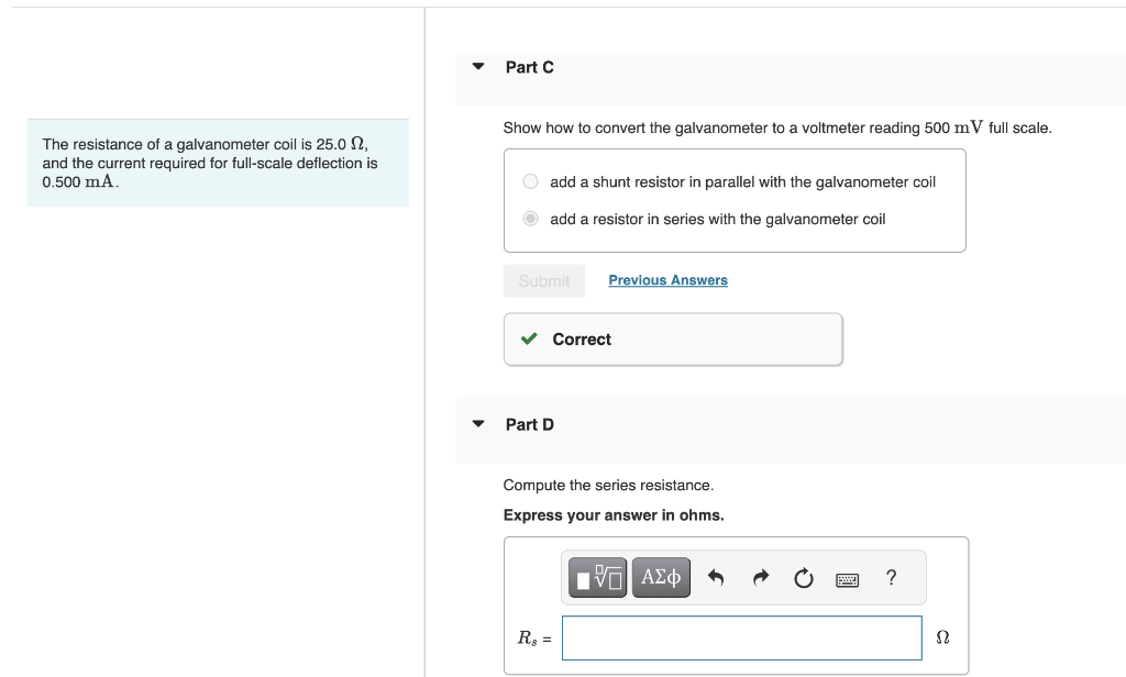 Solved Show in a diagram how to convert the galvanometer to | Chegg.com