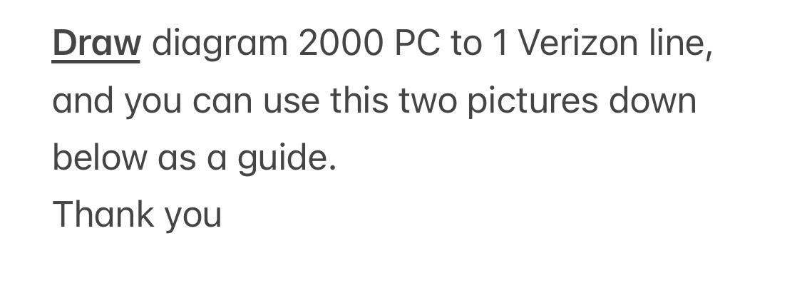 Draw diagram 2000 PC to 1 Verizon line, and you can | Chegg.com