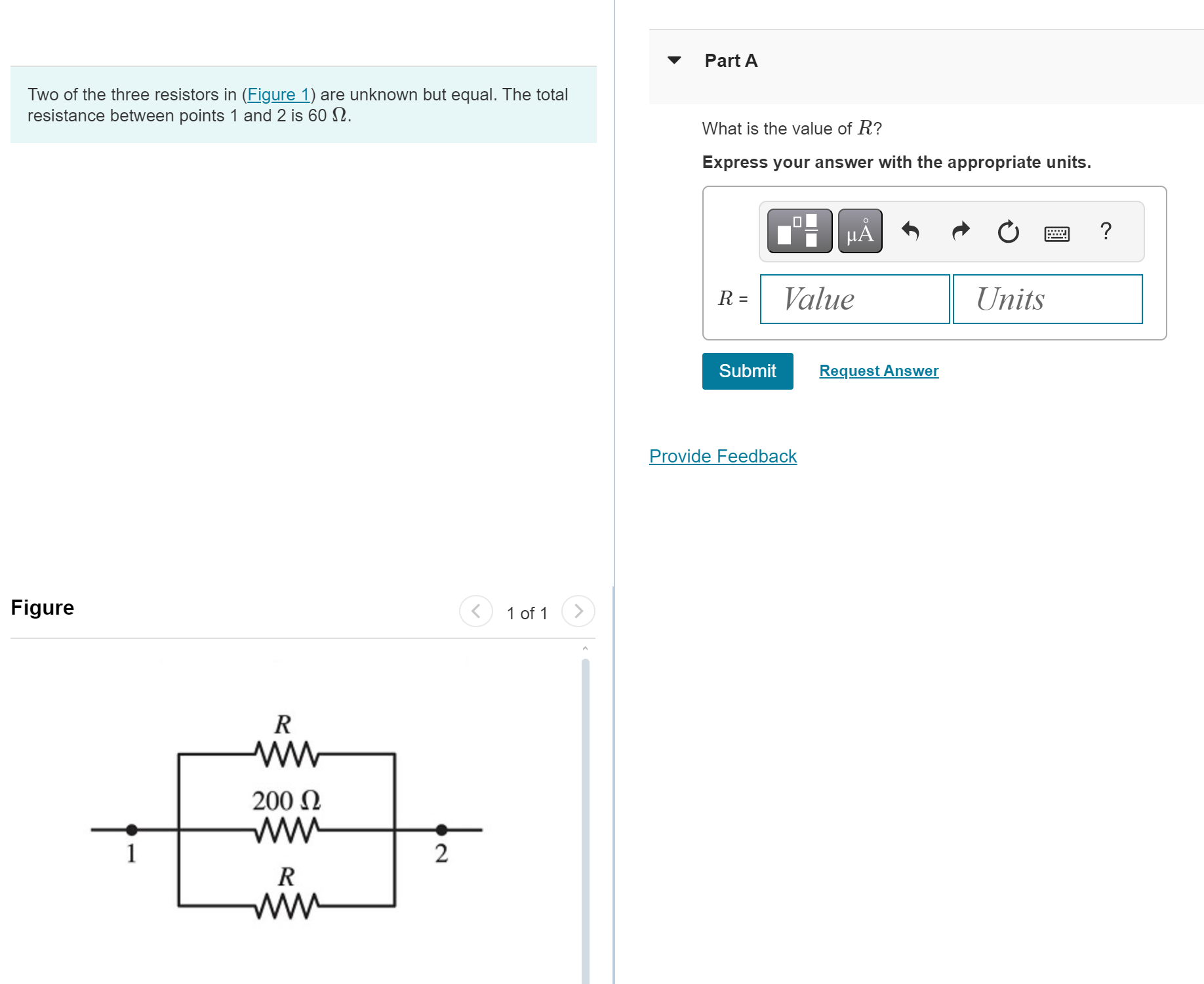 Solved Two of the three resistors in (Figure 1) ﻿are unknown | Chegg.com