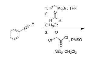 Solved 1. MgBr, THF 2. 3. H3O+ 3. DMSO NEt3,CH2Cl2 | Chegg.com