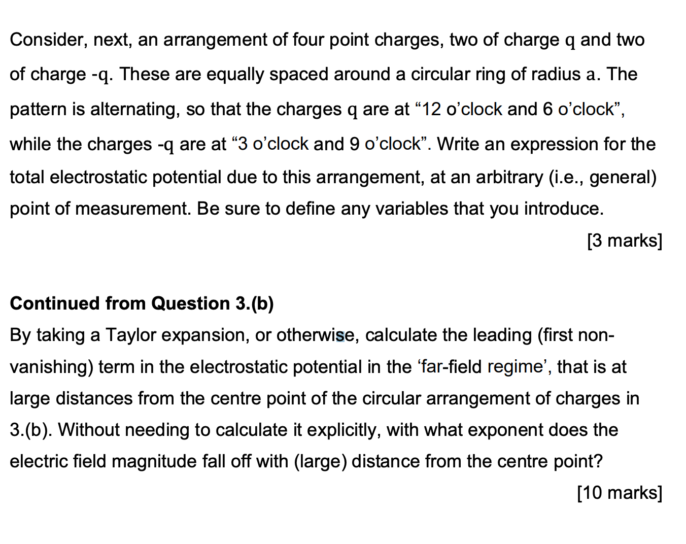 Solved Consider, next, an arrangement of four point charges, | Chegg.com